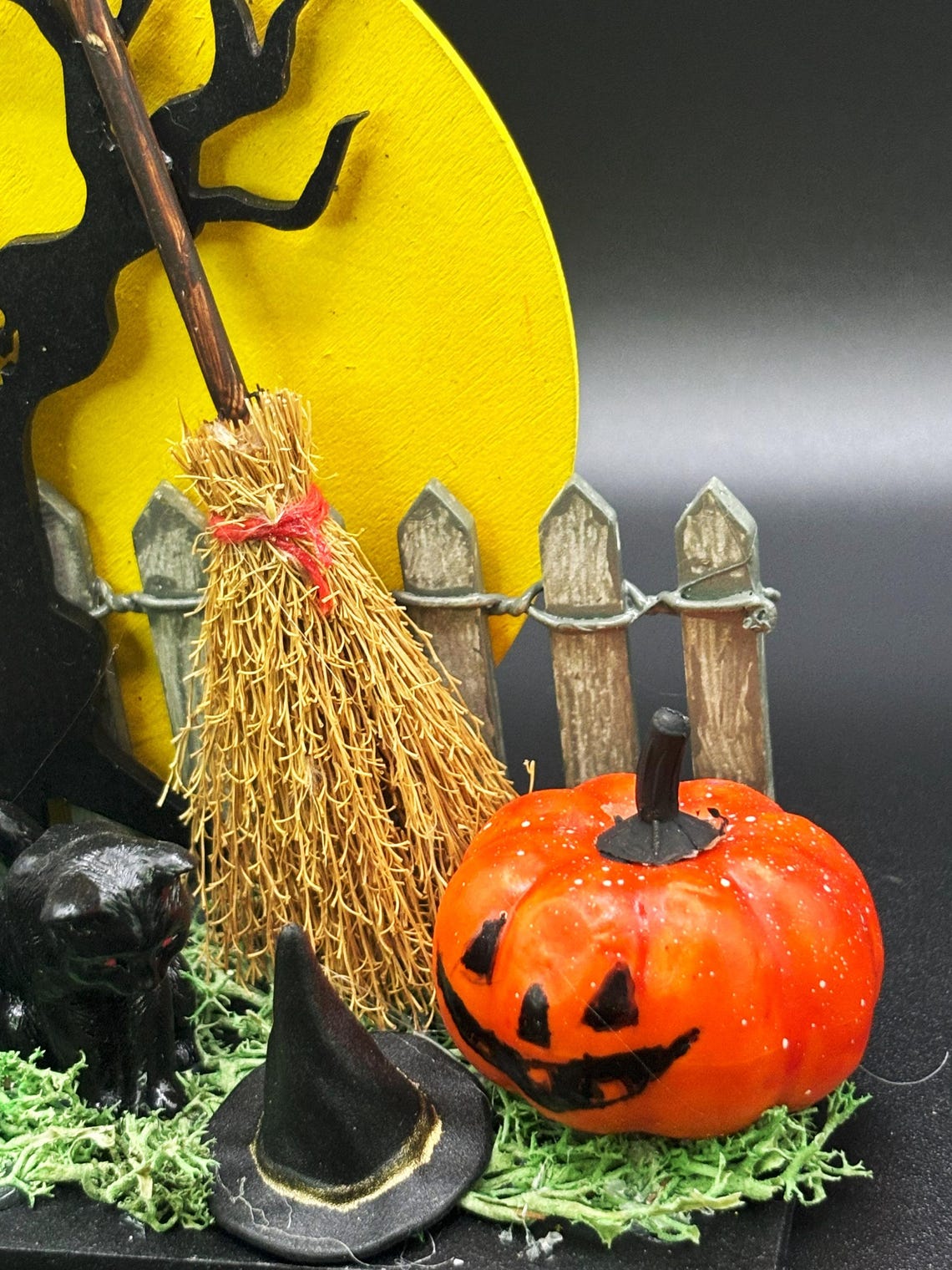 Miniature Halloween Scary Tree Dollhouse Scene, Miniature Witch Scene ...