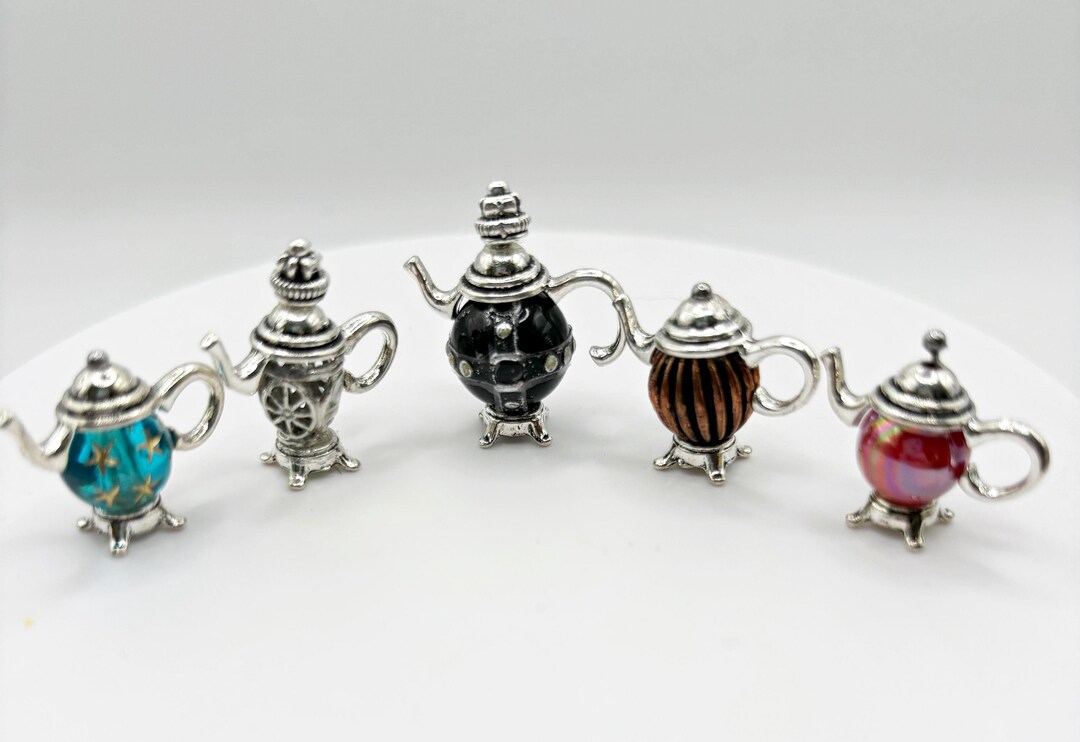 Miniature Teapot, Miniature Beaded Teapot, Dollhouse Teapot ...