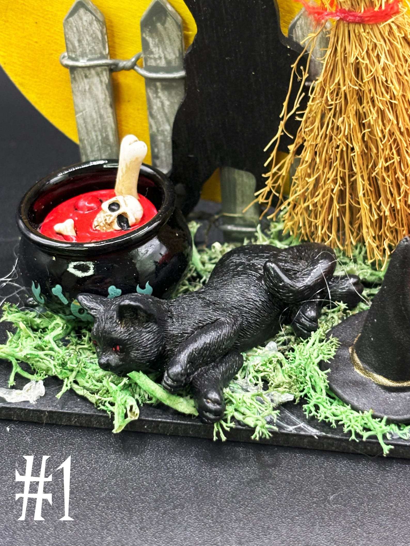 Miniature Halloween Scary Tree Dollhouse Scene, Miniature Witch Scene ...