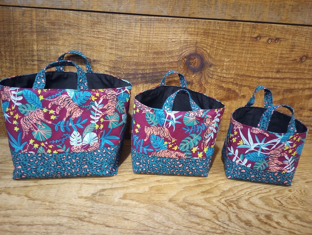 Set of 3 Nesting Fabric Baskets - Etsy