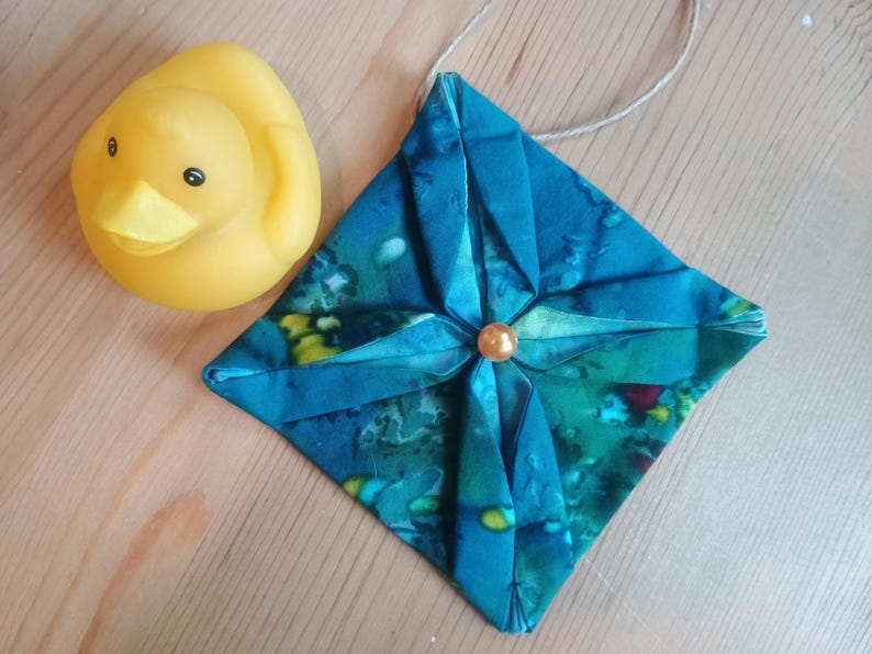 Compositae Fabric Origami Ornament Blue Batik - Etsy