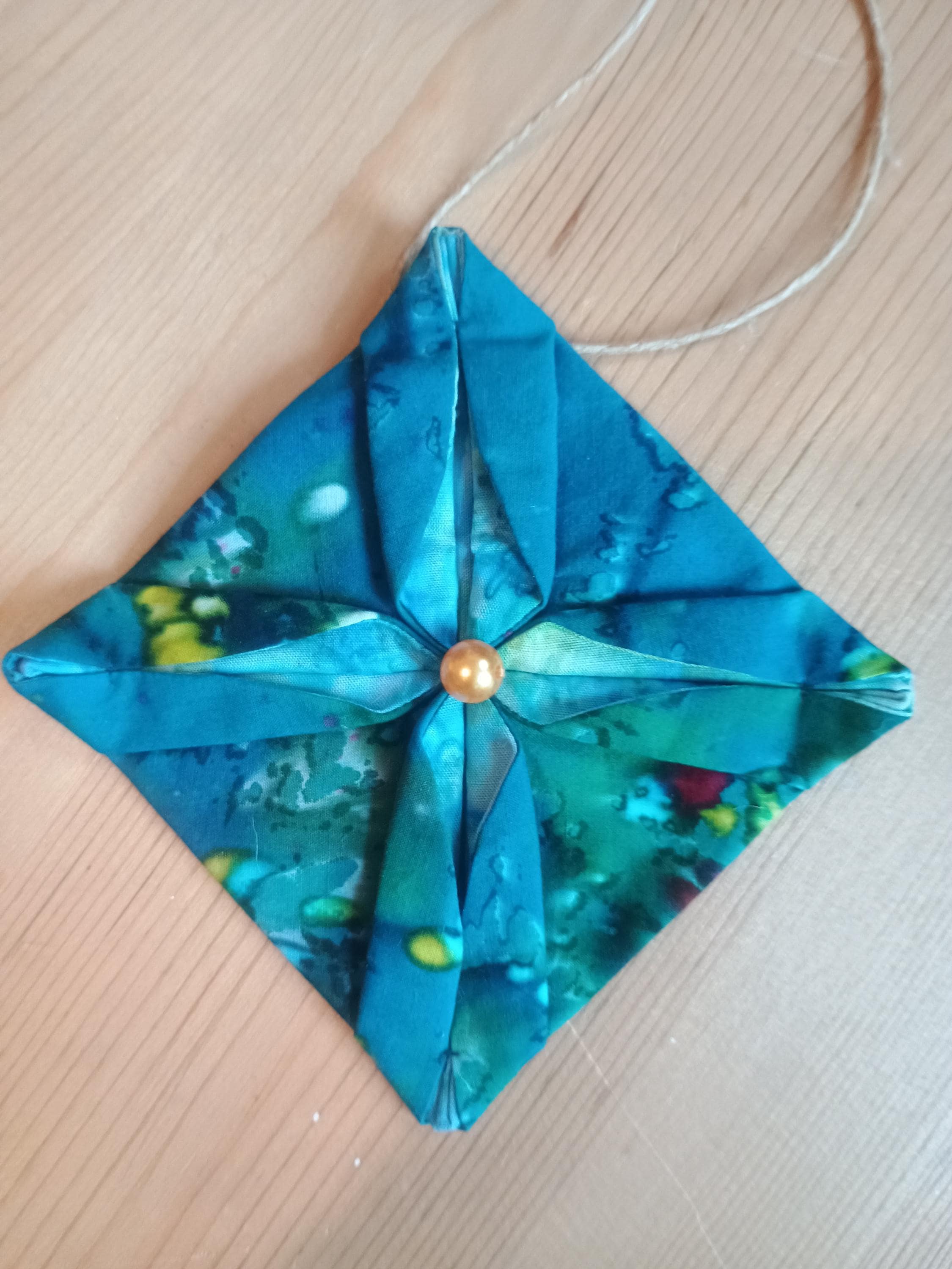 Compositae Fabric Origami Ornament Blue Batik - Etsy