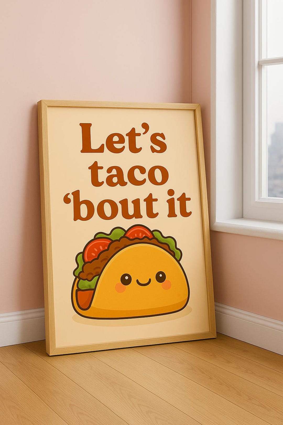 Let's Taco 'bout It Print: Funny Kawaii Taco Art (digital Download) - Etsy
