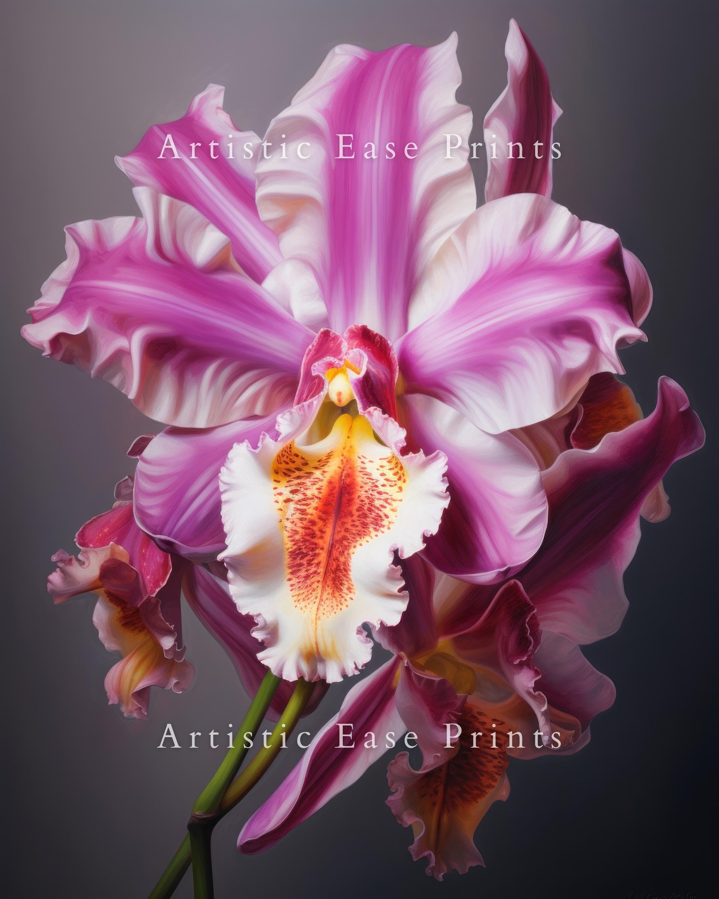 Printable Orchid Wall Art Floral Botanical Print Orchid Painting Orchid ...