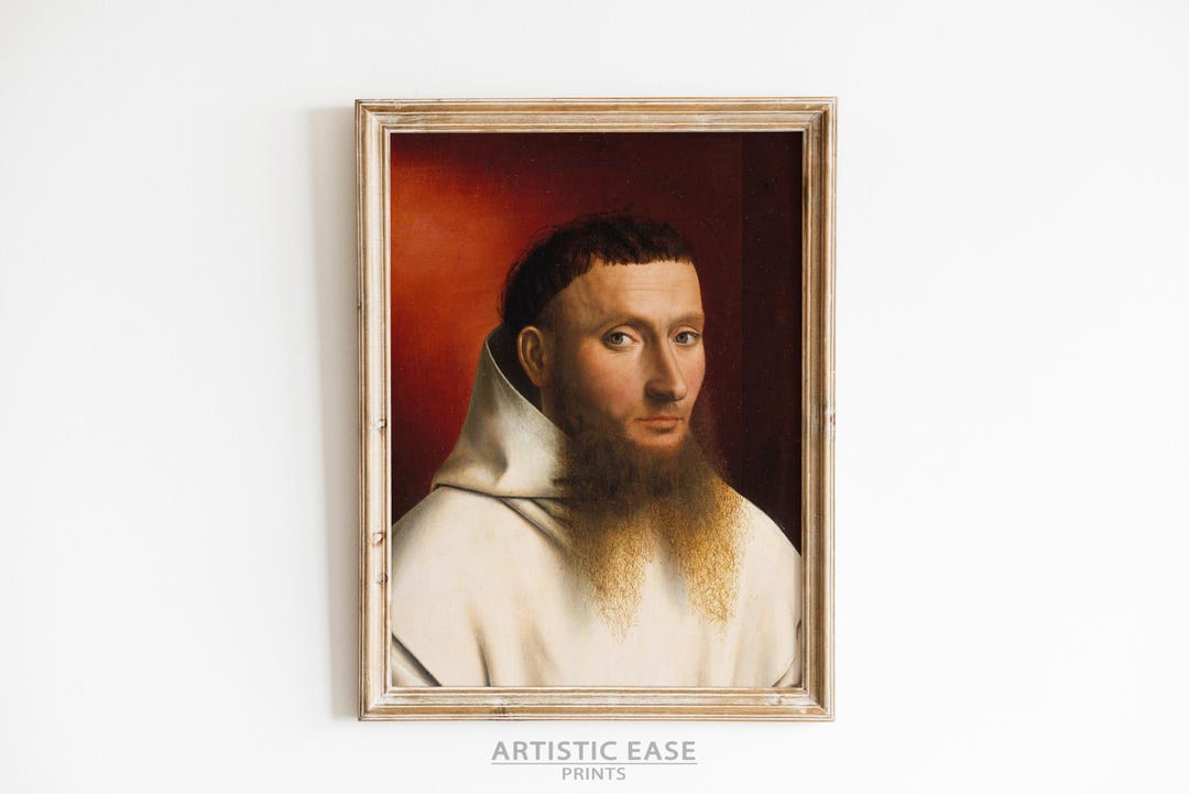 Renaissance Monk Portrait Art Print: 15th Century Cleric (digital ...
