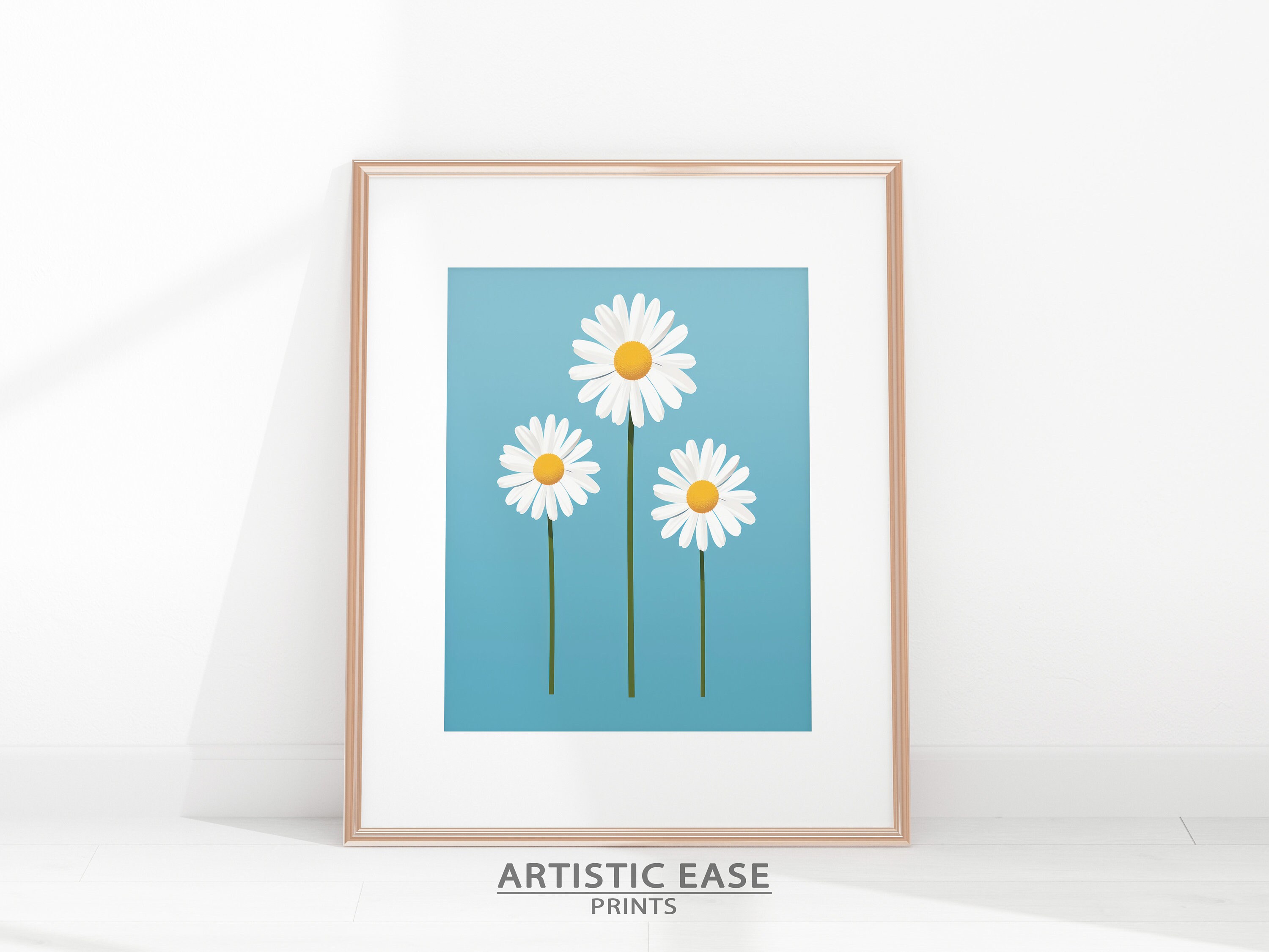 Daisy Print Set of 3, Flower Art Print, Floral Boho Wall Decor, Daisies ...