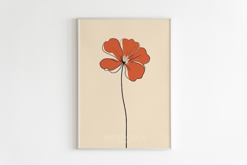 Minimalist Flower Print Set Downloadable Flowers Poster - Etsy