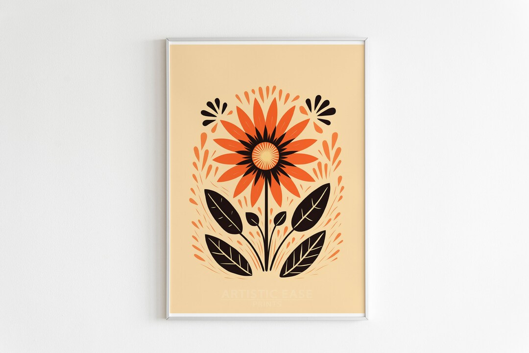 Bohemian Floral Wall Art, Boho Botanical Flower, Nursery Wall Art, Boho ...
