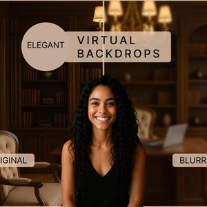 Vintage Office Library Zoom Background: Elegant Bookshelves (digital ...