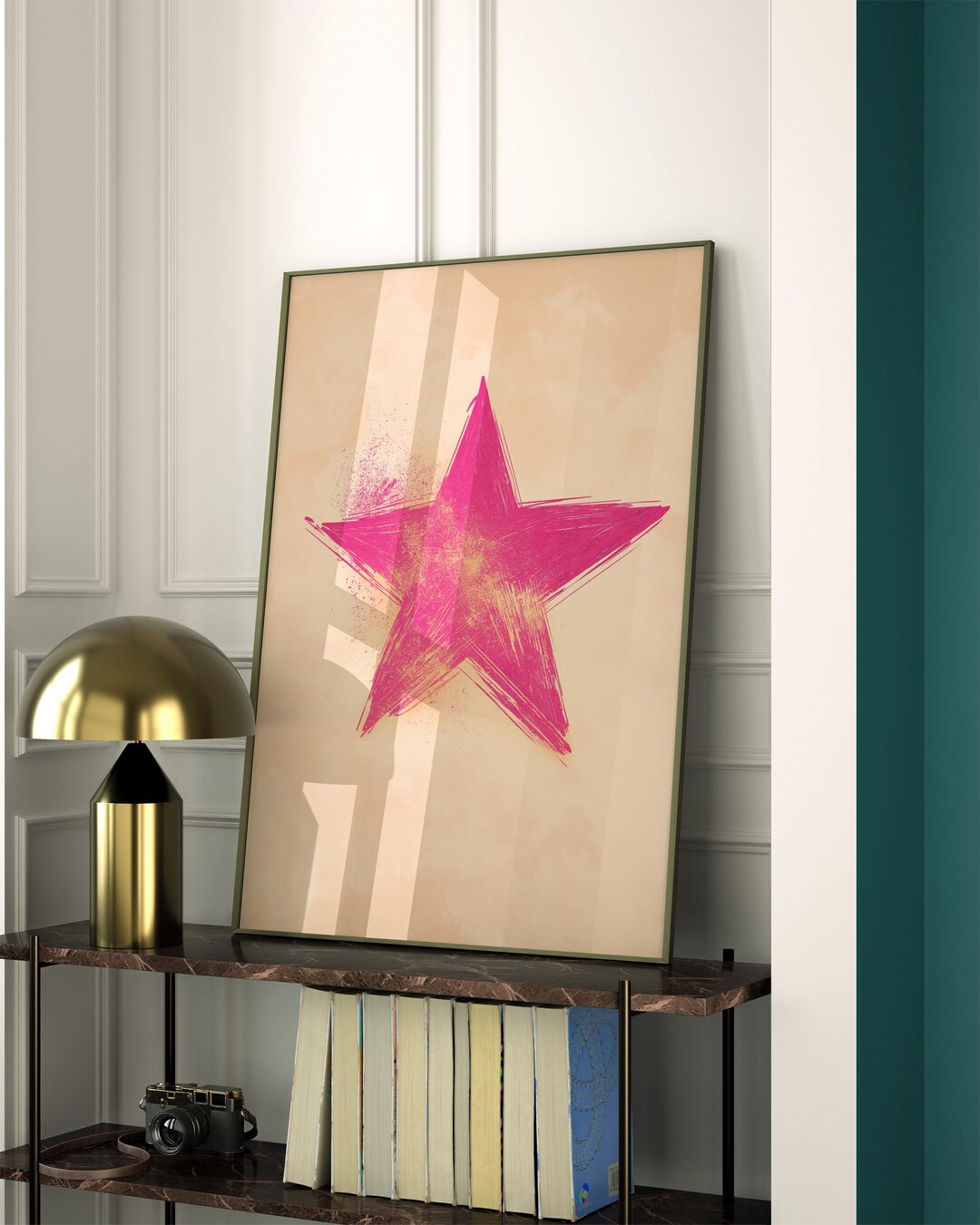 Pink Star Art Print, Retro Star Poster, Hand Drawn Aesthetic Sketch, Trendy Girly Wall Art for ...