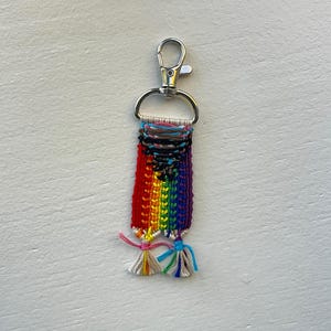 String Rainbow Keychain, Handmade Colorful Clip, Giftable Accessory for ...