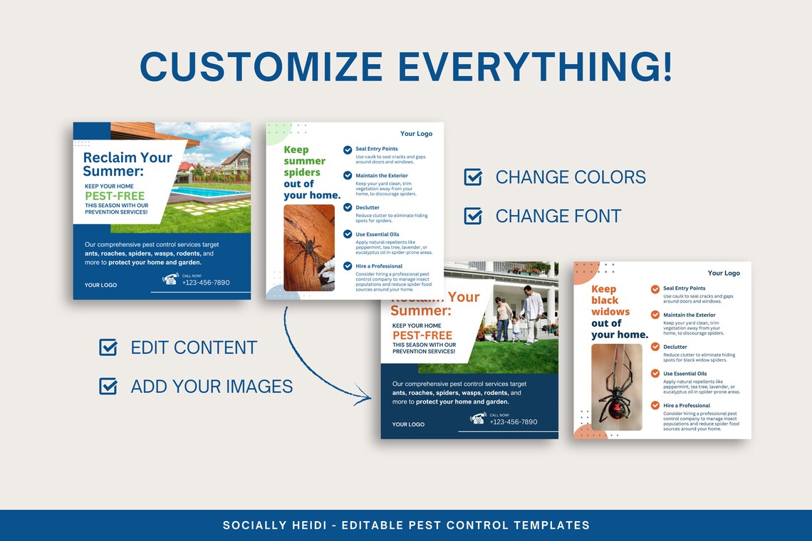 Pest Control Social Media Posts for Instagram and Facebook | Summer ...