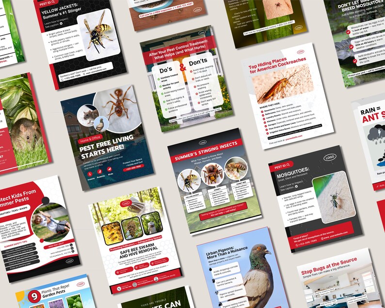 Summer Pest Control Social Media Posts, Instagram Facebook, Edit in ...