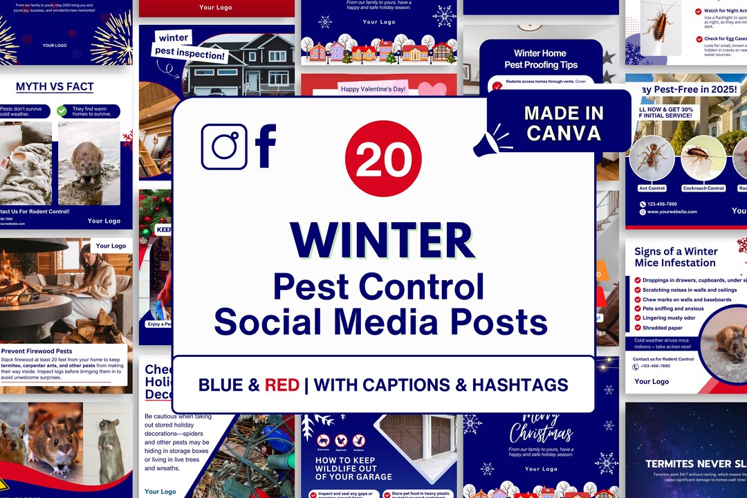 Pest Control Social Media Posts for Instagram and Facebook | Winter ...
