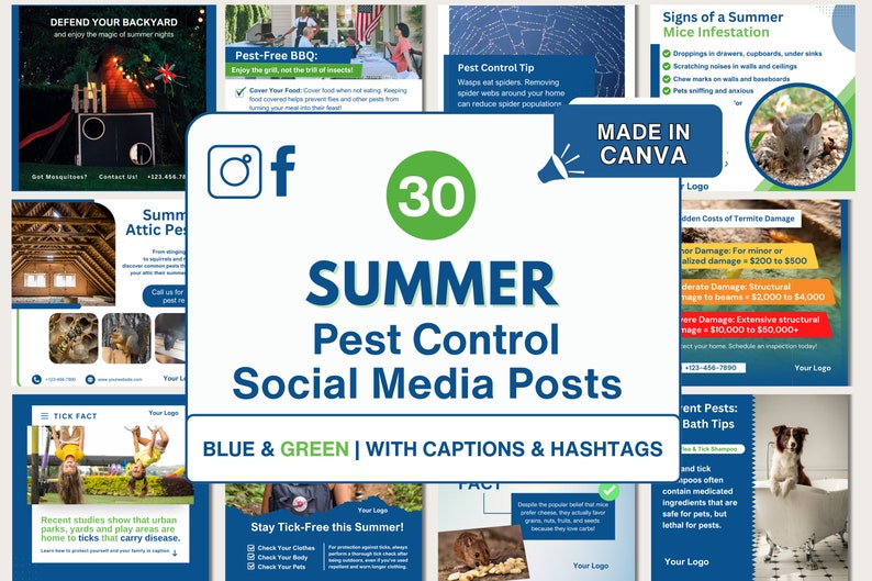 Pest Control Social Media Posts for Instagram and Facebook | Summer ...