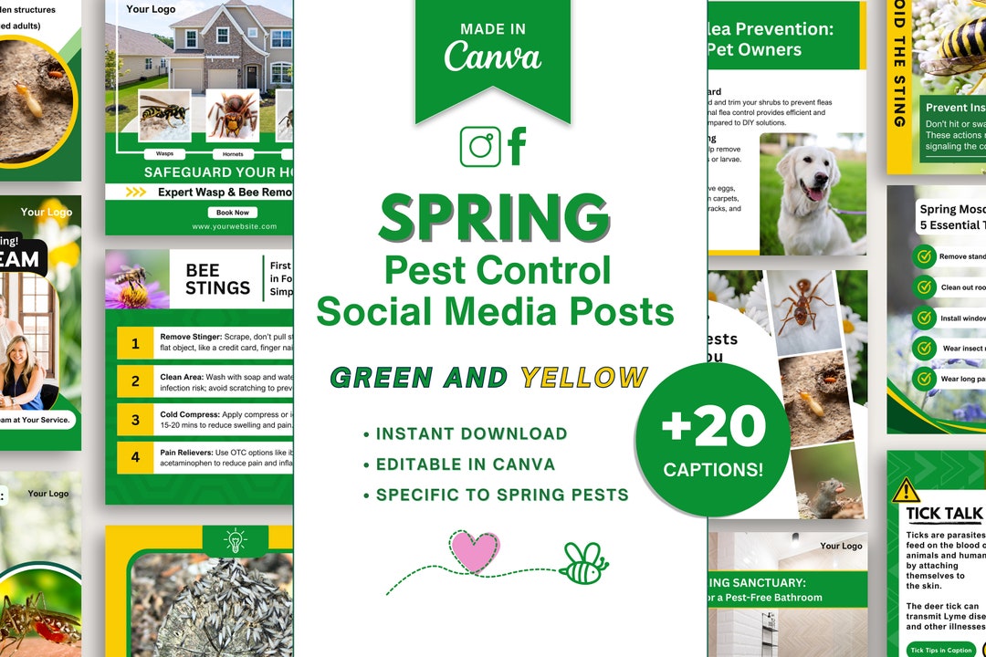 Pest Control Social Media Posts for Instagram and Facebook | Spring ...