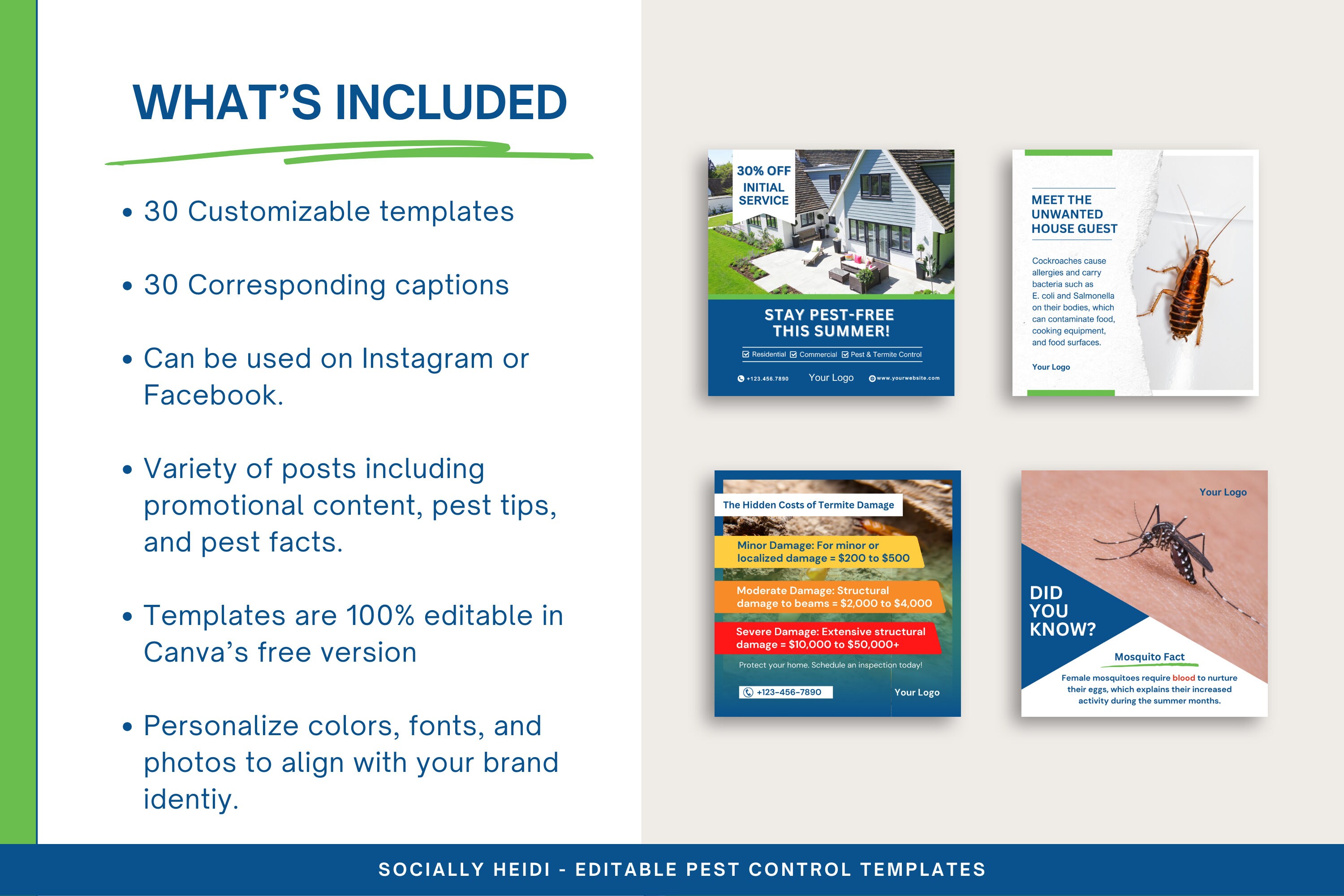 Pest Control Social Media Posts for Instagram and Facebook | Summer ...