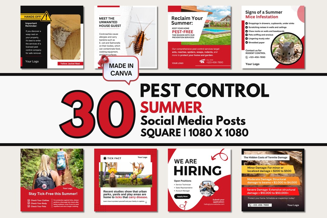 Summer Pest Control Social Media Posts, Facebook, Made in Canva, Pest ...