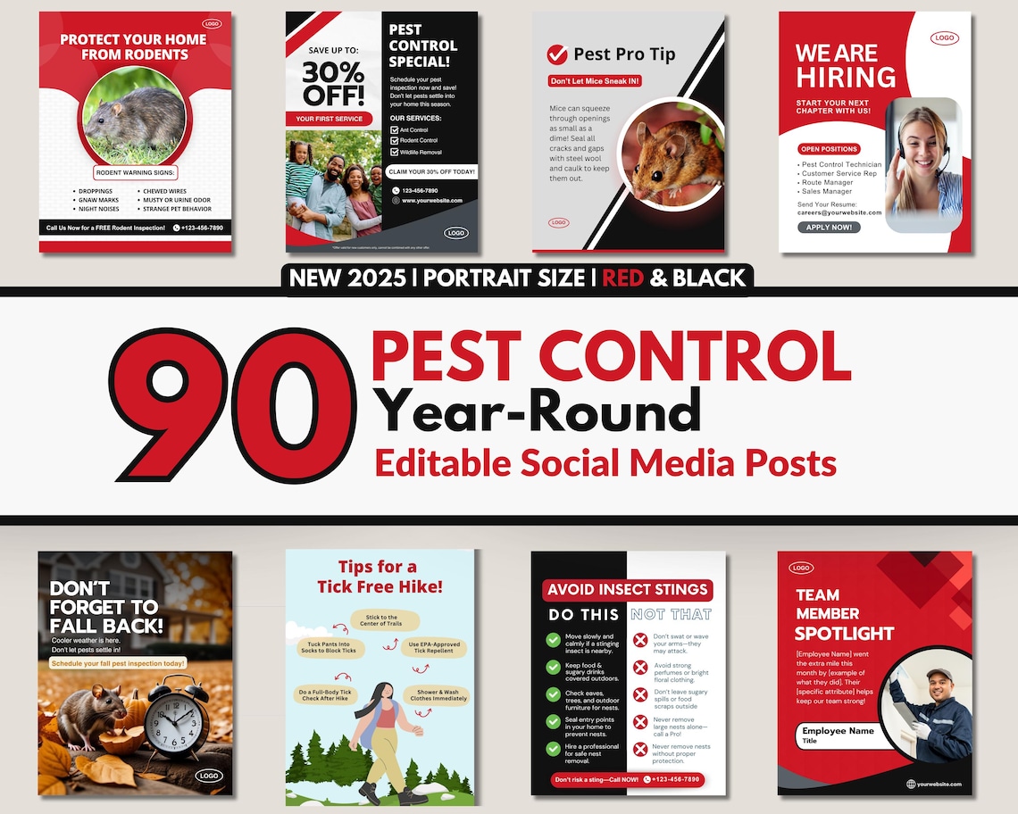 Pest Control Social Media Posts | Portrait Size for Instagram ...