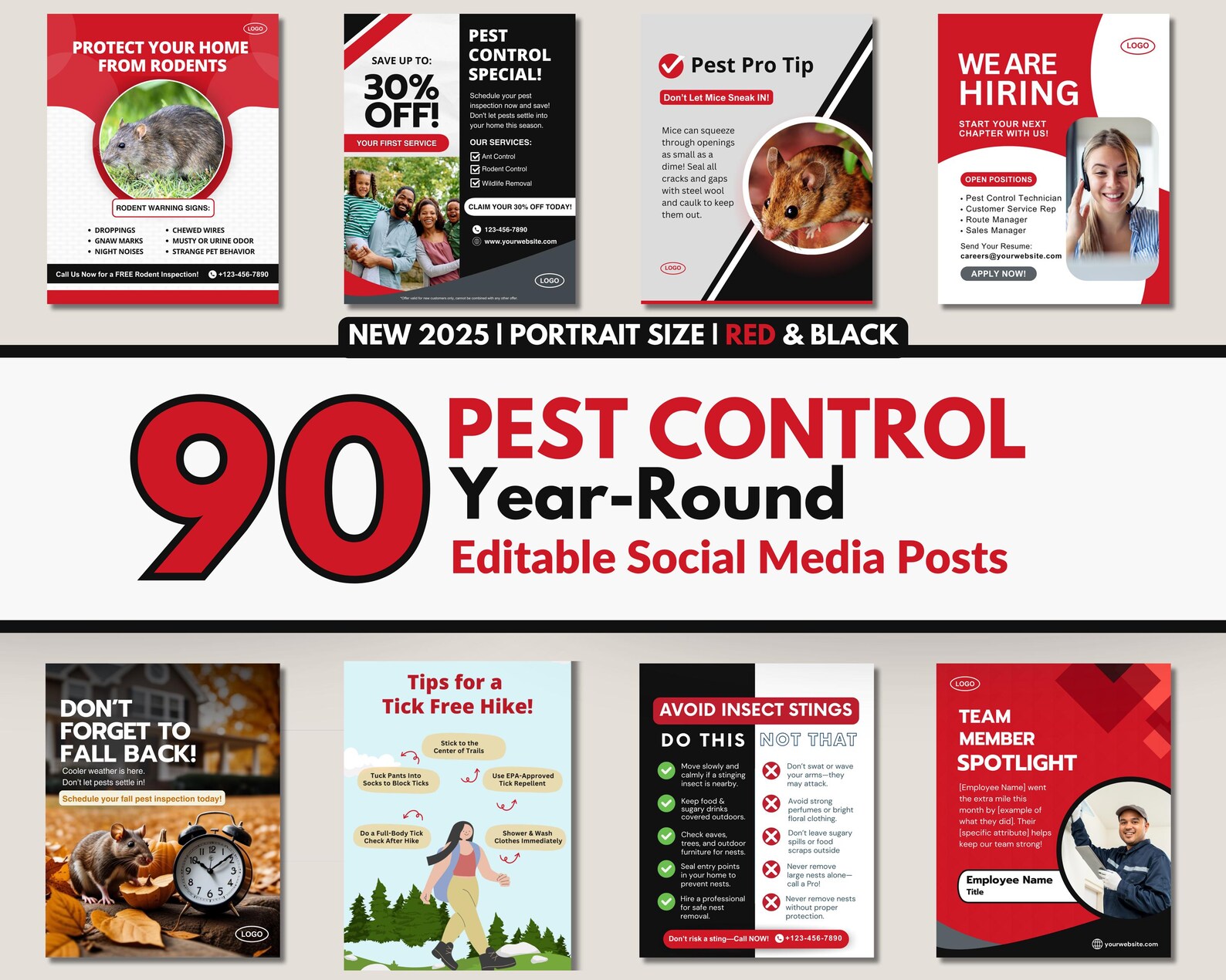Pest Control Social Media Posts | Portrait Size for Instagram ...
