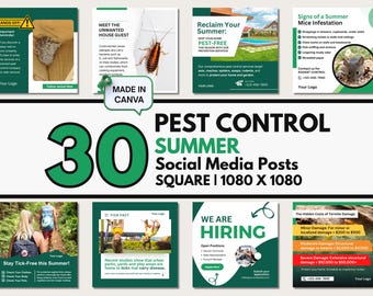 Pest Control Social Media Templates Canva Facebook Instagram ...