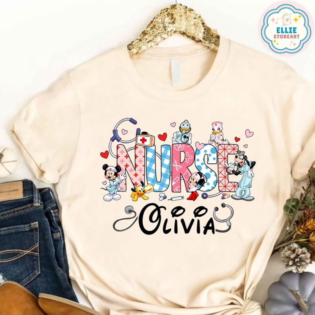 Personalized Mickey and Friends Disney Nurse Shirt, WDW Disneyland ...