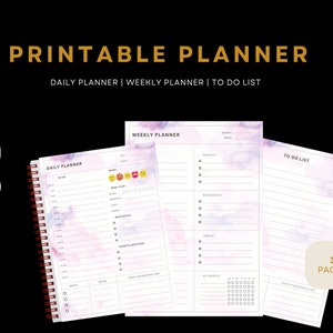Daily Weekly Planner Printable| to Do List| Planner Bundle | Weekly ...