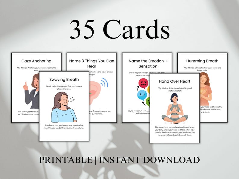 Somatic Coping Skills Therapy Cards, Nervous System Regulation Tools ...