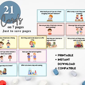 Social Skills Flashcards for Students With Autism, Engaging Social ...