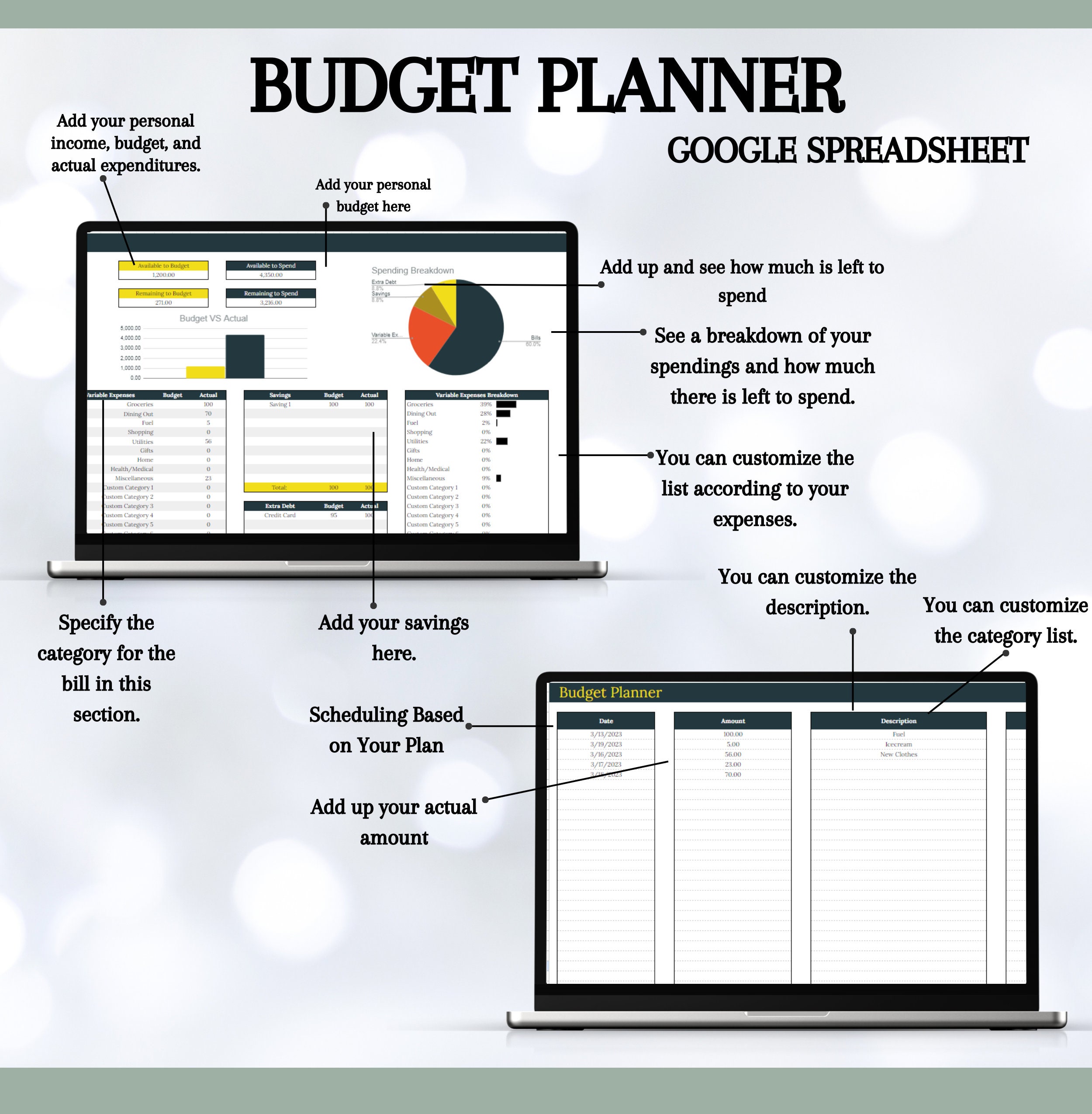 Google Sheet Life Planner Habit Tracker Daily Schedule Task Tracker ...