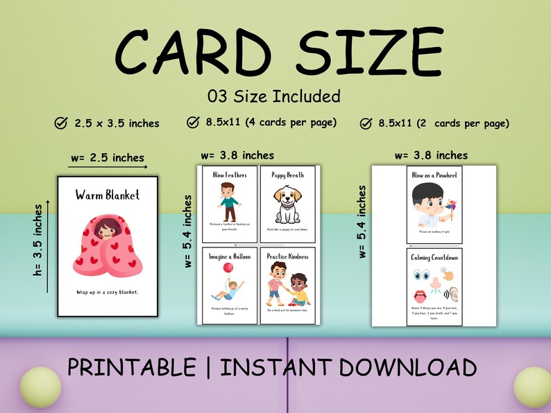 Coping Skills Flashcards for Kids, Calming Corner Cards Emotional ...