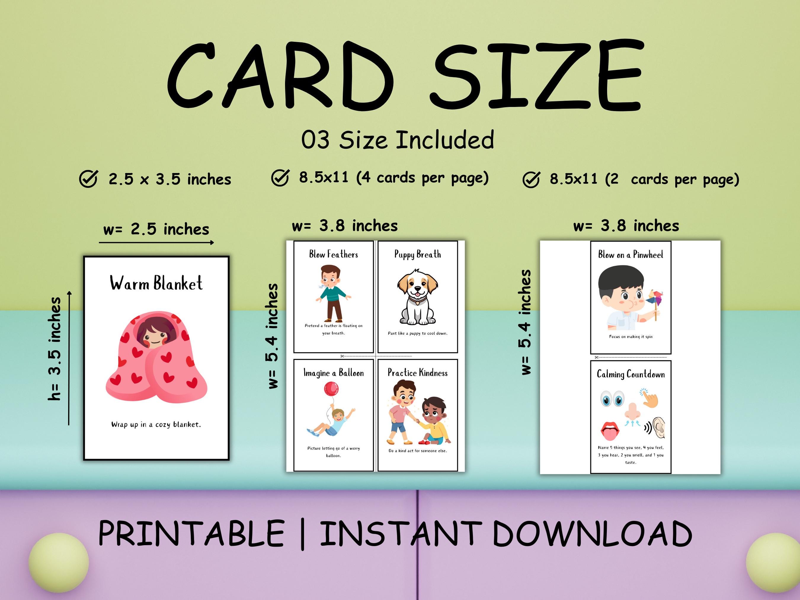 Coping Skills Flashcards for Kids, Calming Corner Cards Emotional ...