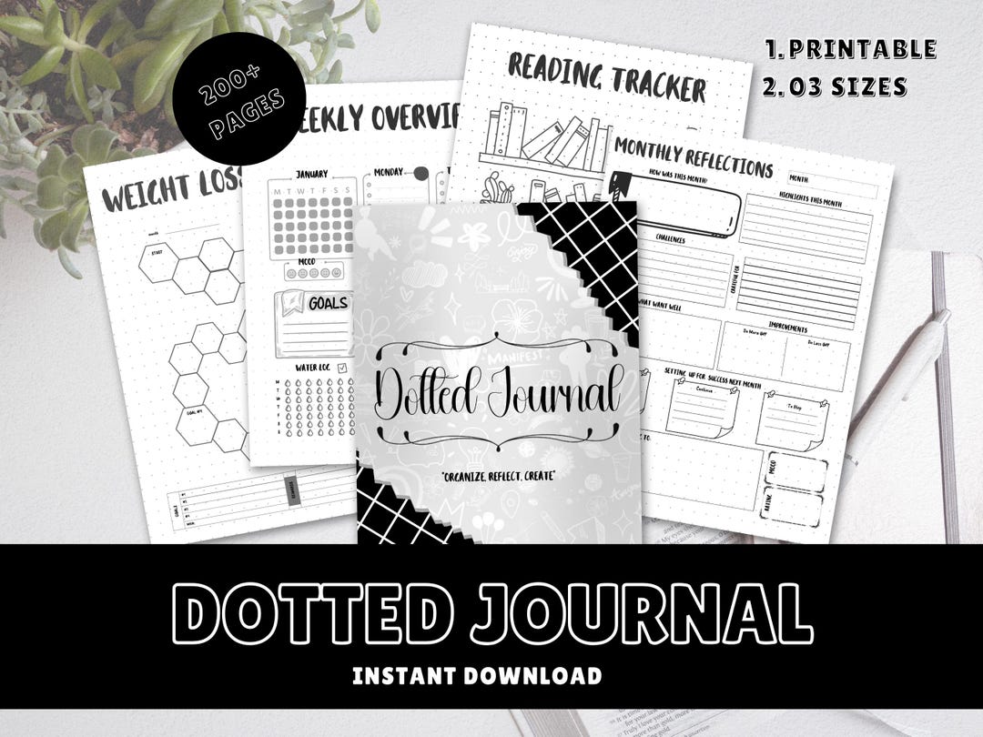 Dot Grid Planner Printable, Undated Grid Journal Template ...