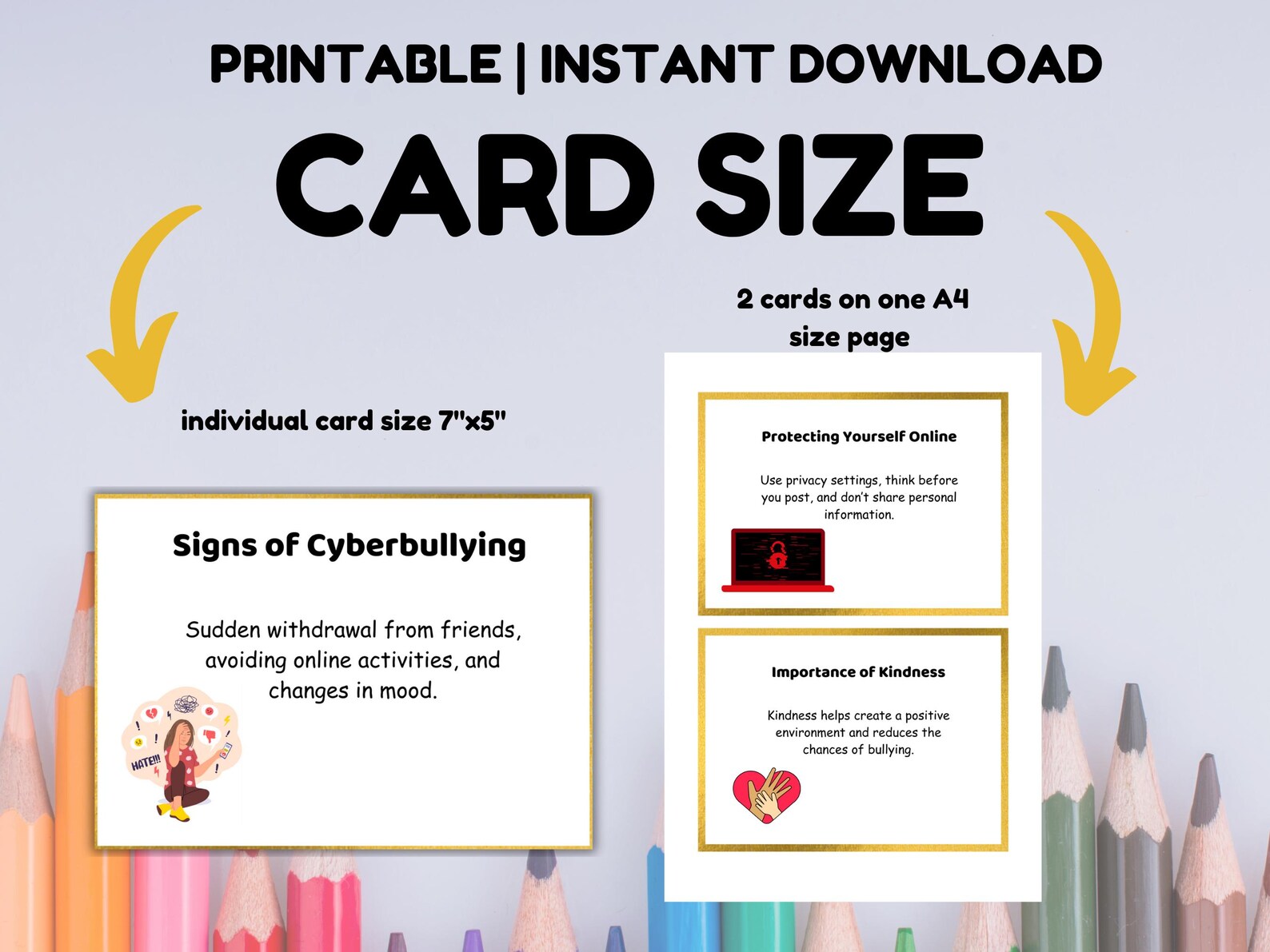 Online Bullying Flash Cards for Kids, Cyberbullying for School Teachers ...