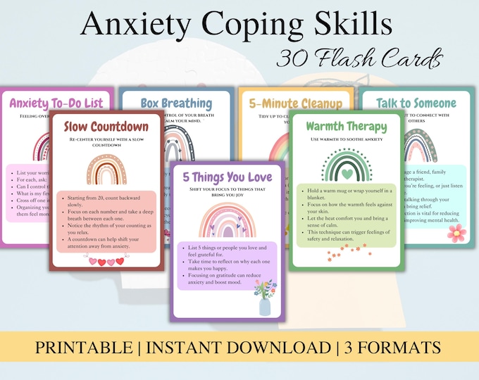 Self Regulation Cards for Kids: Anxiety Coping Flashcards (PDF) - Etsy ...