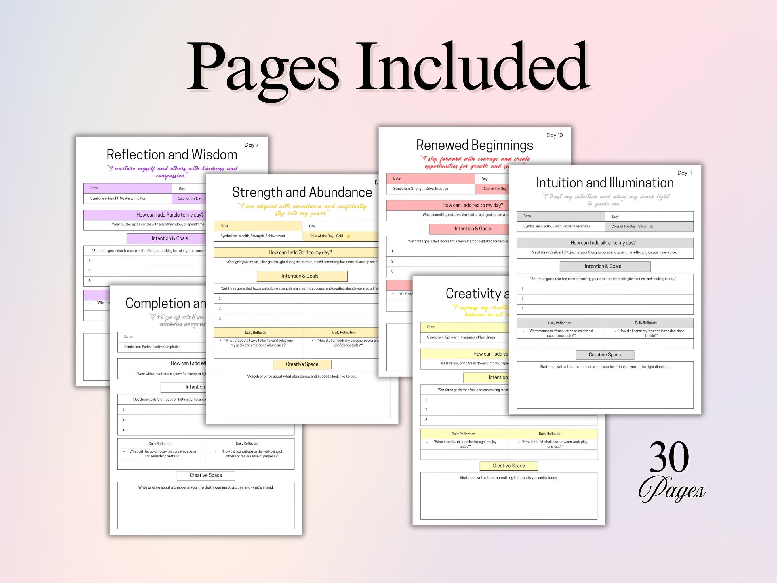 Undated Numerology Daily Planner, Color and Number Inspired Journal ...