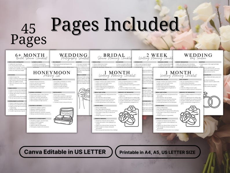 Printable Wedding Planning Checklist Bundle, Wedding Planning Book ...