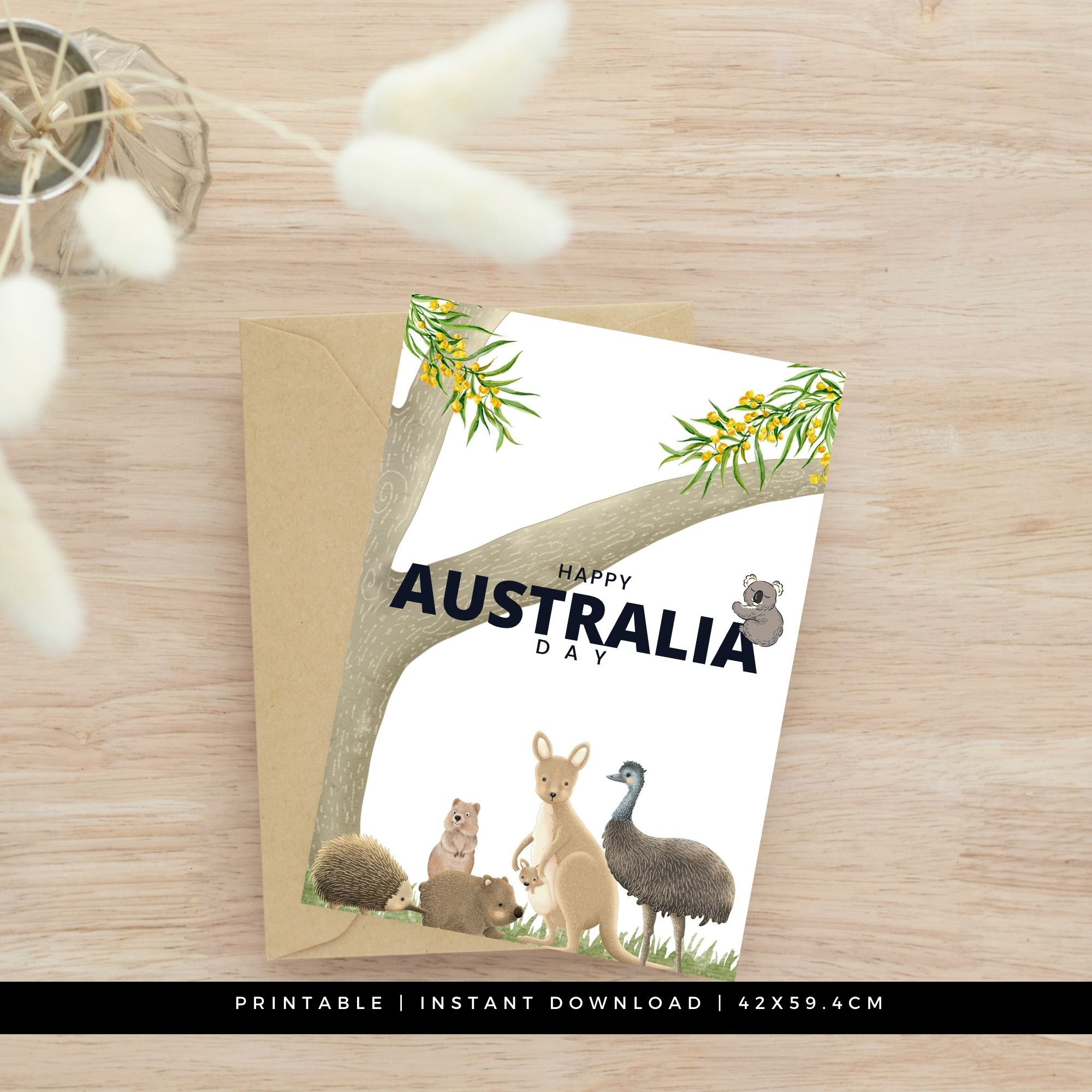Printable Australia Day Card Aussie Greeting Card Independence Day ...