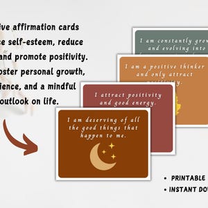 Positive Affirmation Flash Cards, Vision Board Printable, Mindfulness ...