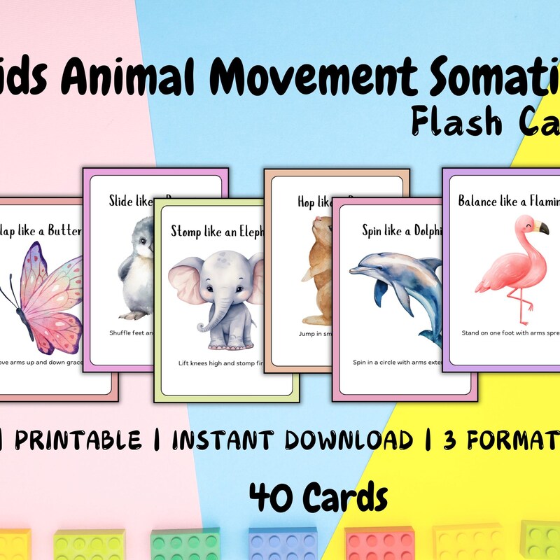 Animal Action Cards - Etsy