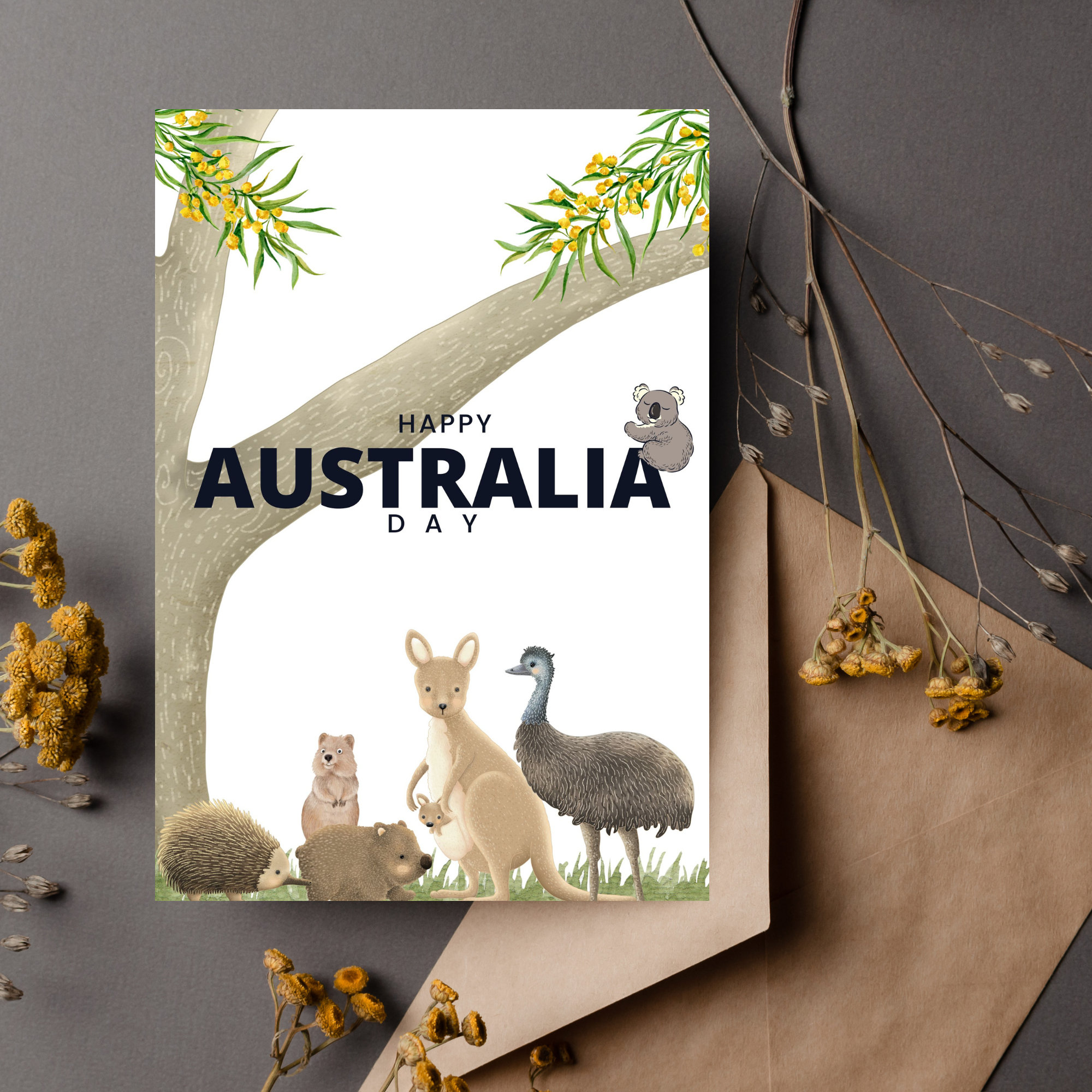 Printable Australia Day Card Aussie Greeting Card Independence Day ...