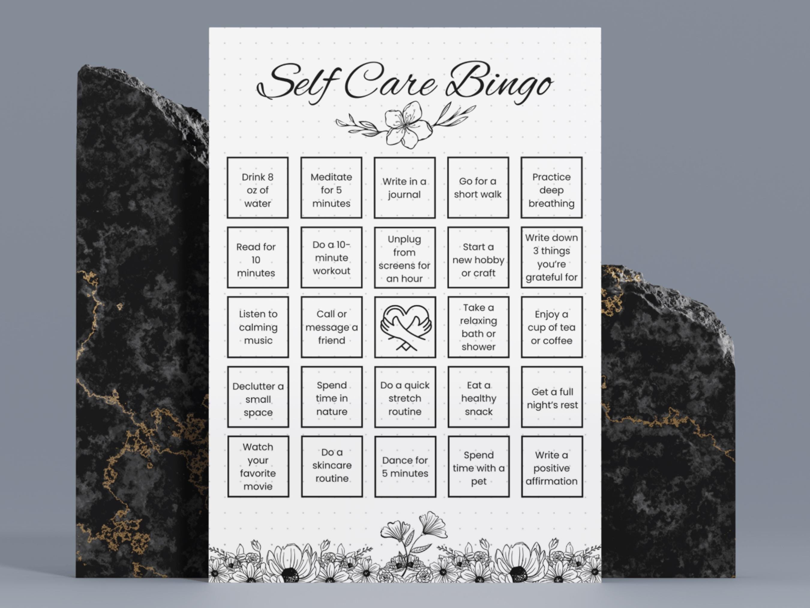 Self Care Bingo Card Game, Self-care Activities, Mental Health Bingo ...
