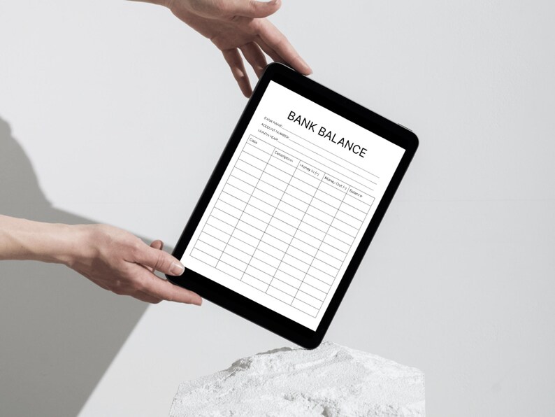 Bank Balance Sheet Printable | Money In/out Tracker (PDF) - Etsy