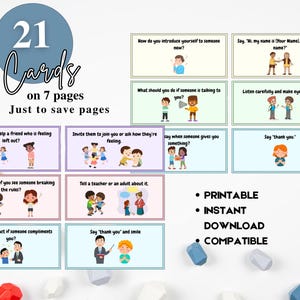 Social Skills Flashcards for Students With Autism, Engaging Social ...