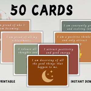 Positive Affirmation Flash Cards, Vision Board Printable, Mindfulness ...