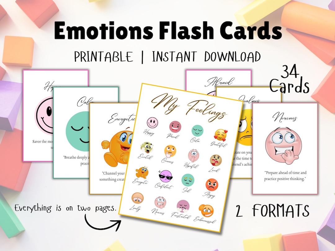 Emotion Flashcards & Feelings Posters, Calm Down Corner Tools, Social ...