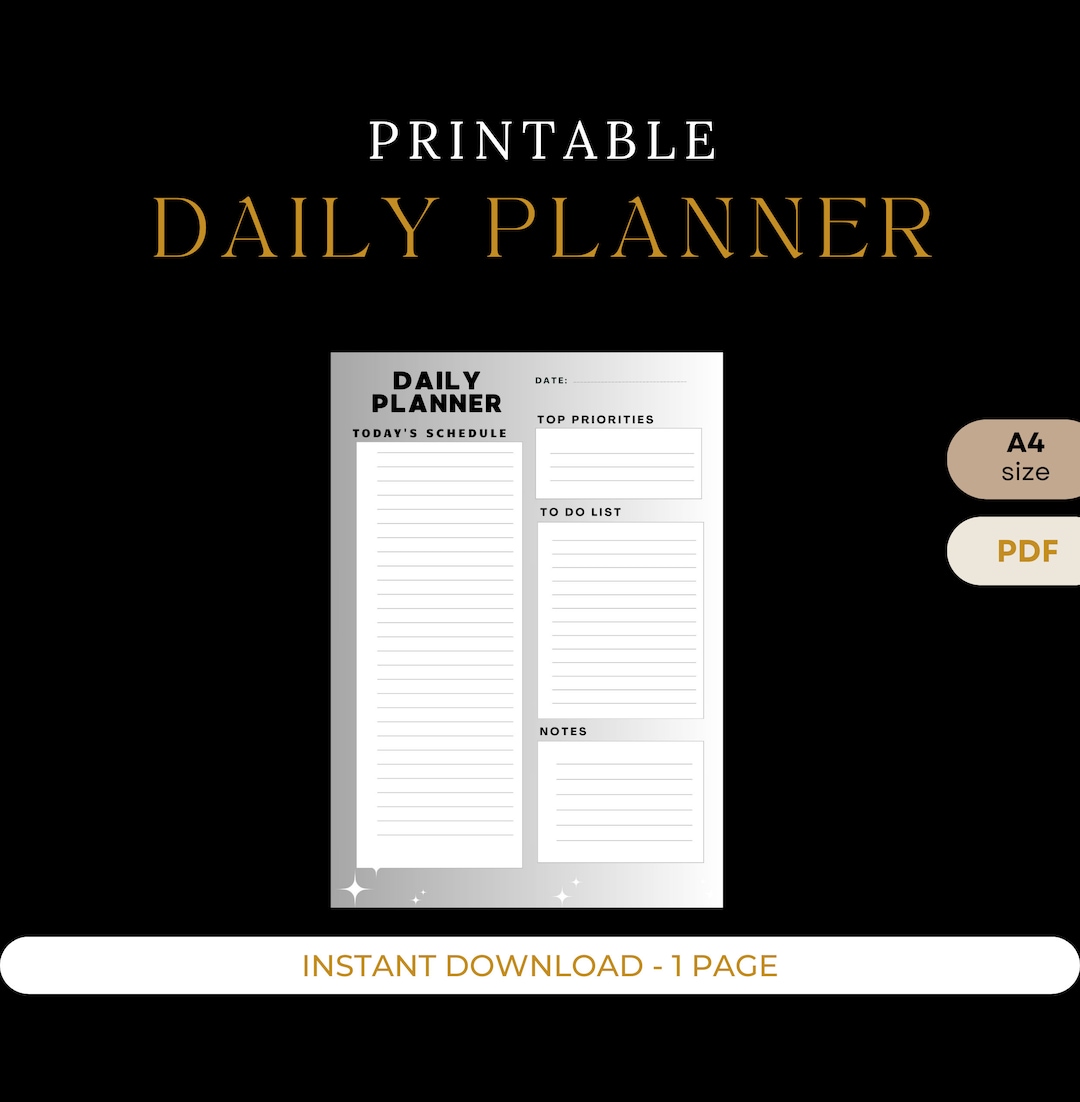 Daily Planner Printable, Daily Agenda, Productivity Planner, to Do List ...