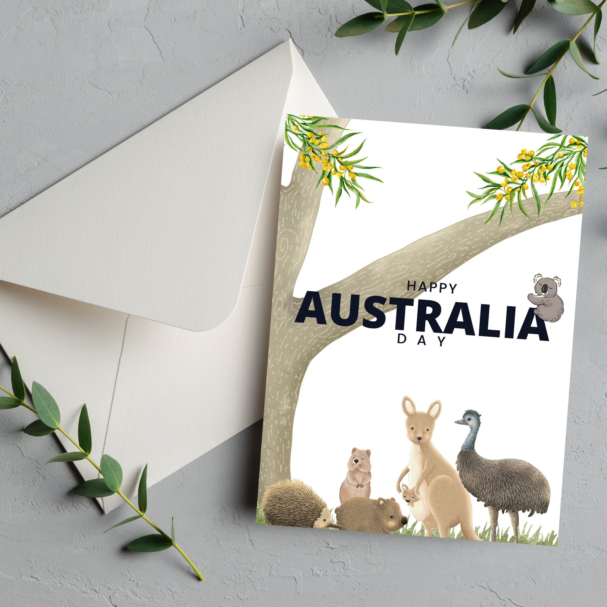 Printable Australia Day Card Aussie Greeting Card Independence Day ...