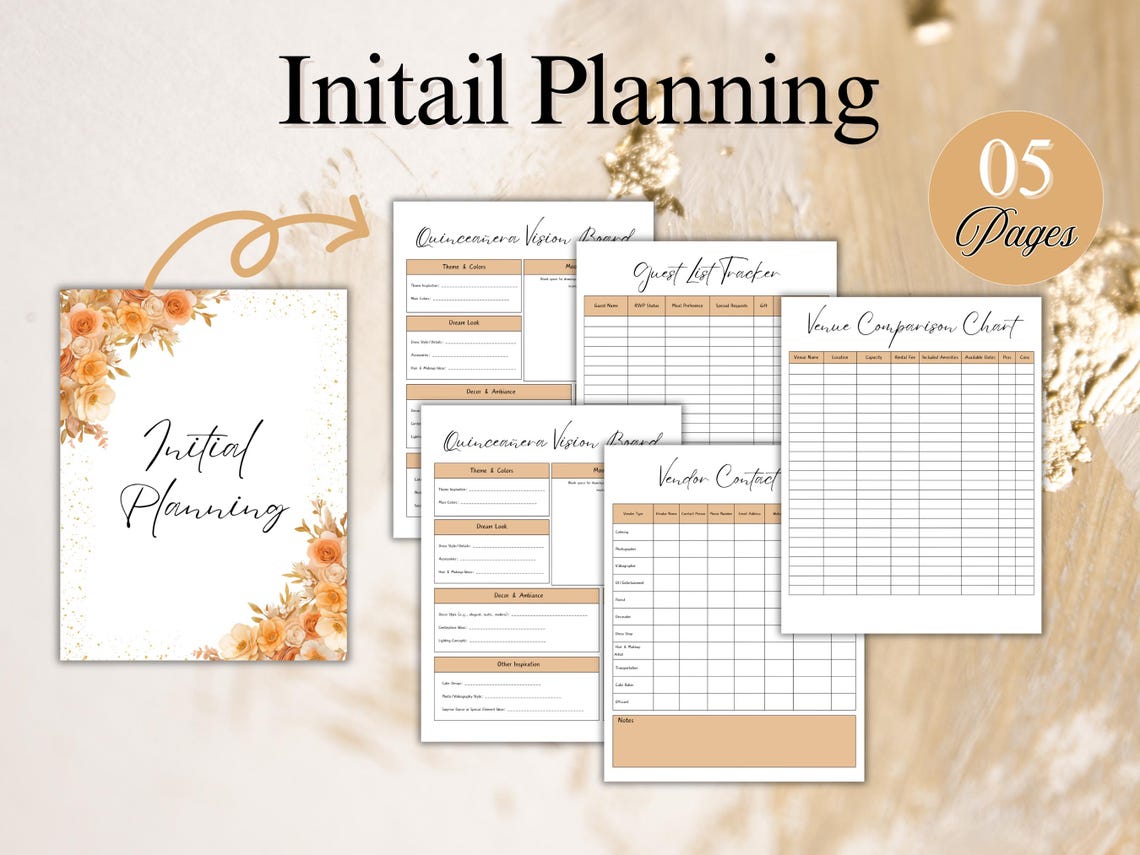 Quinceañera Planner Printable, Pink Quince Planning Book, Quince ...