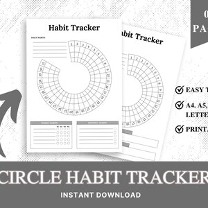 Printable Circle Habit Tracker, Monthly Goal Tracker,circle Daily ...